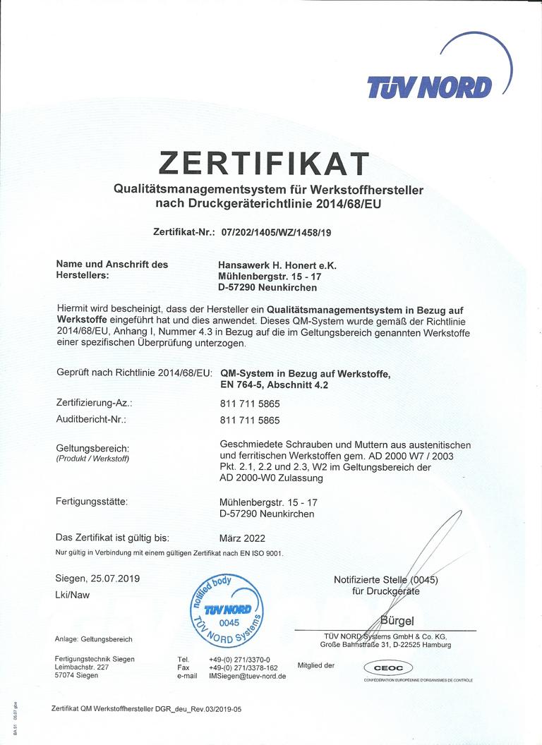 Hansawerk - Fabrik für Schrauben und Zeichnungsteile